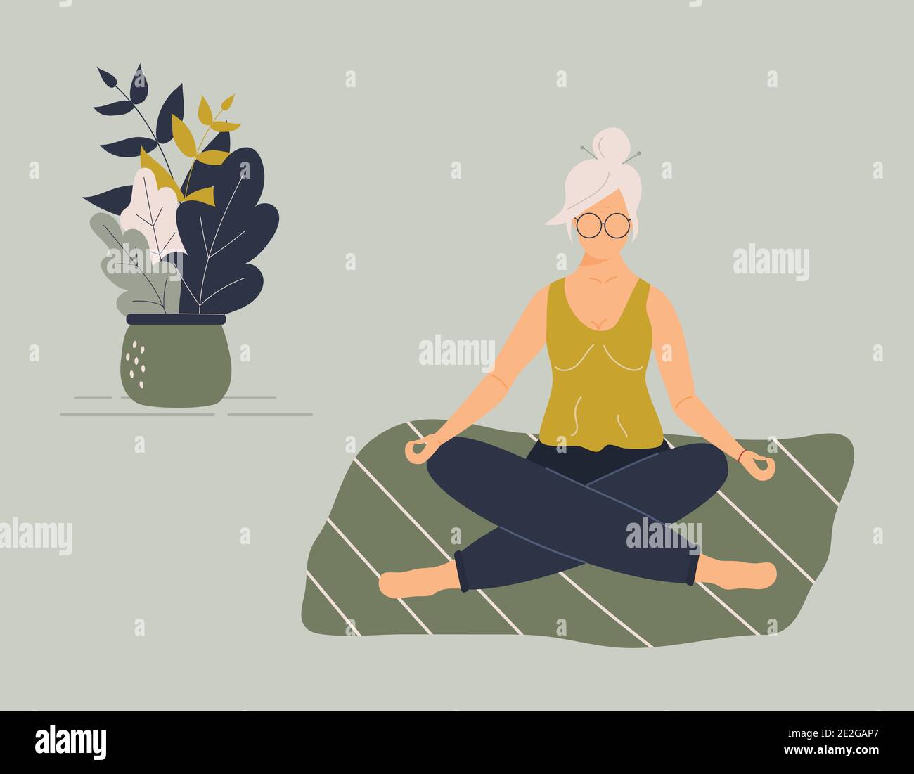 Yoga practice in home Stock Vector Images - Alamy