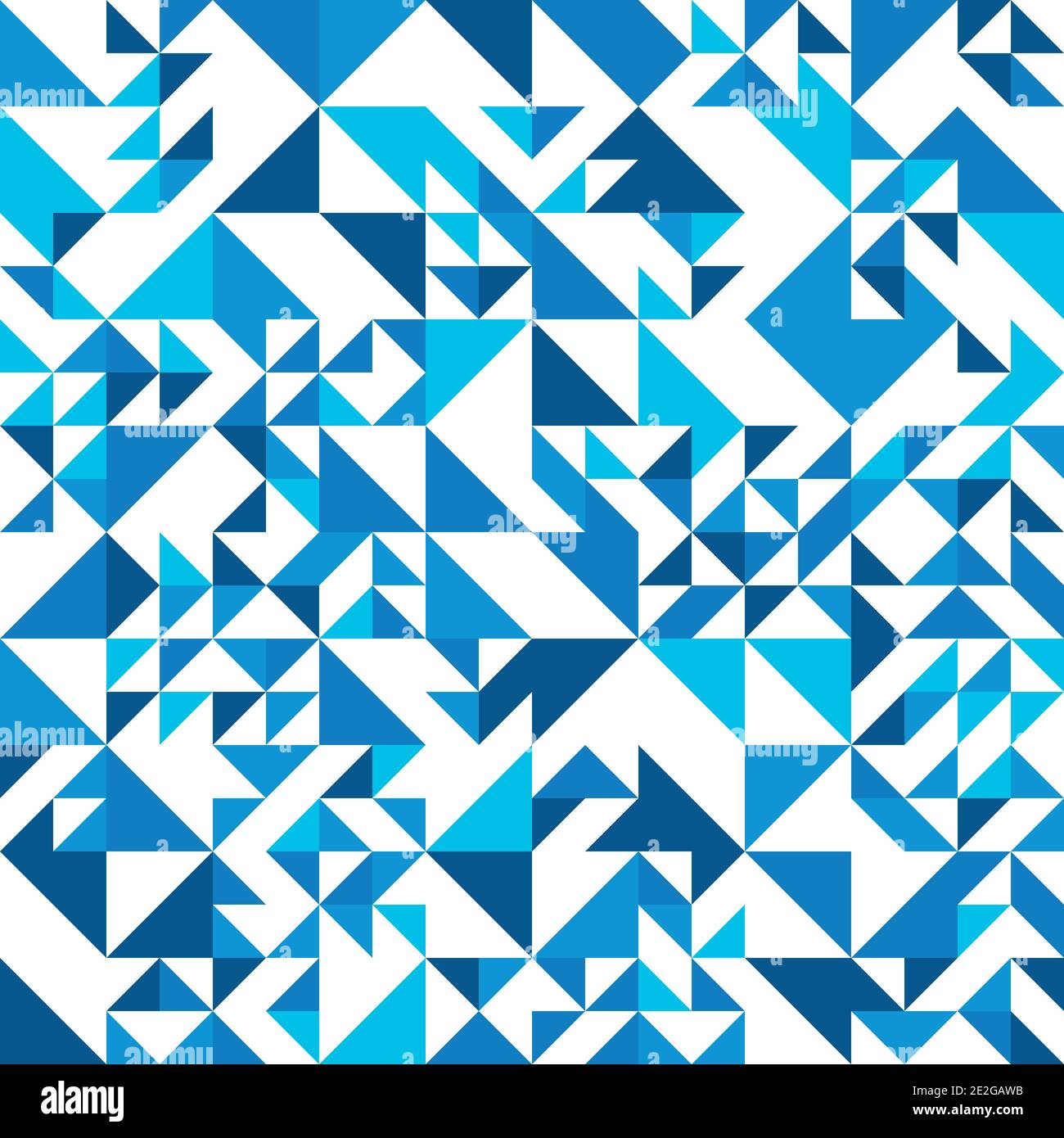 Abstract mosaic of right triangles. Blue right triangles scattered on ...