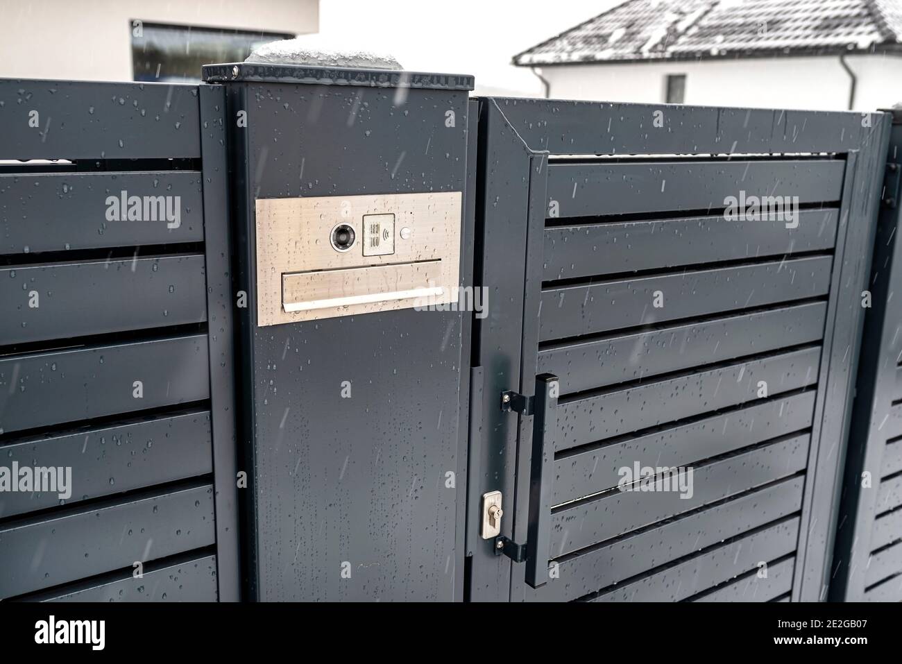 A modern videophone with a letterbox and a wireless card reader ...