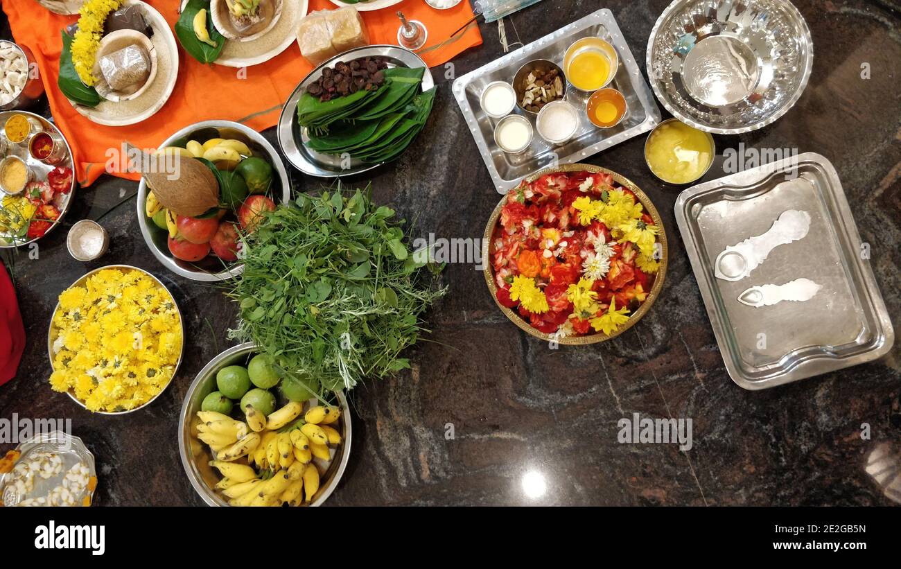 Aerial view of the breakfast table Stock Photo - Alamy