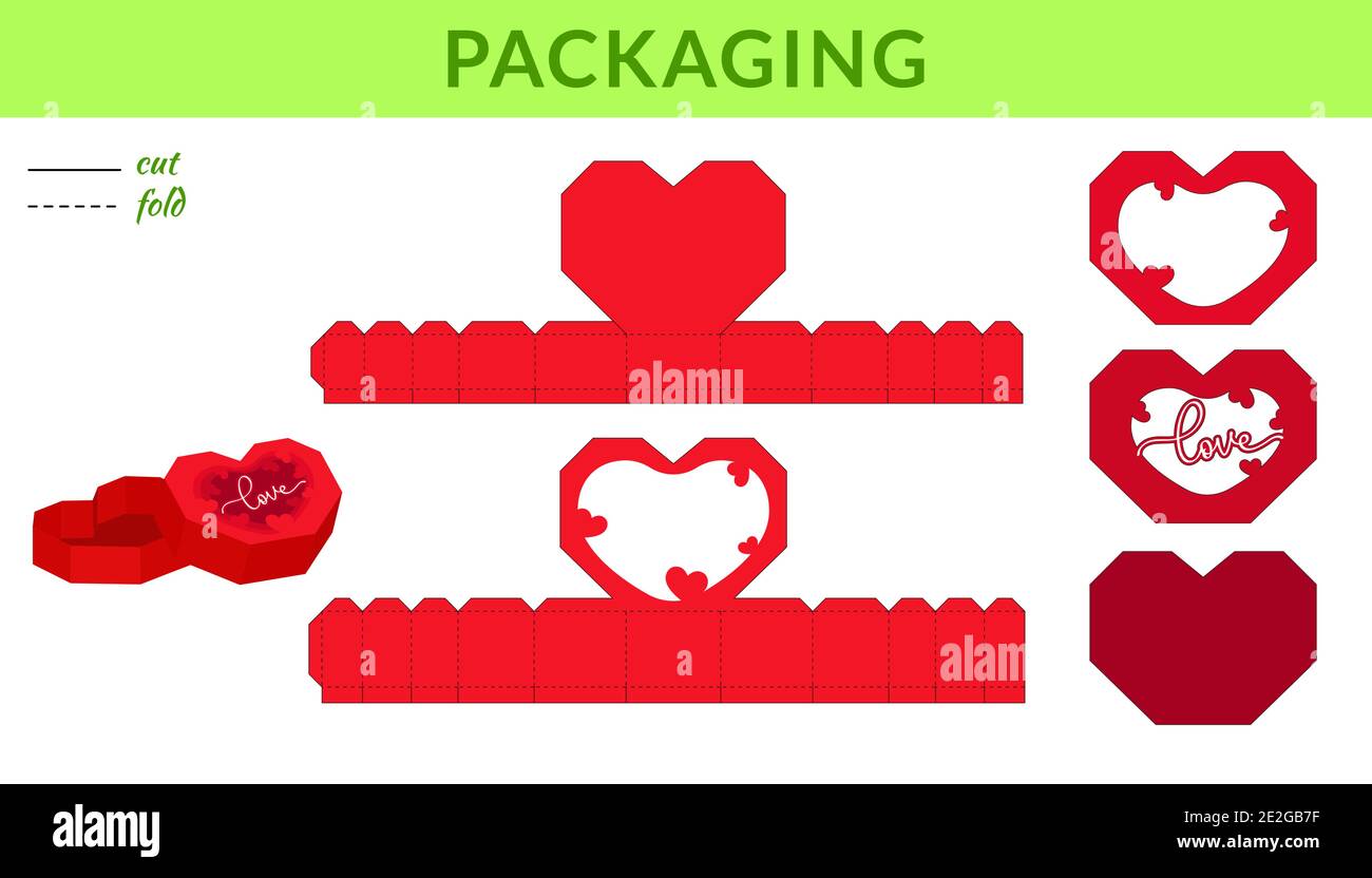Heart packaging design for Valentine's day, birthdays, baby showers for ...