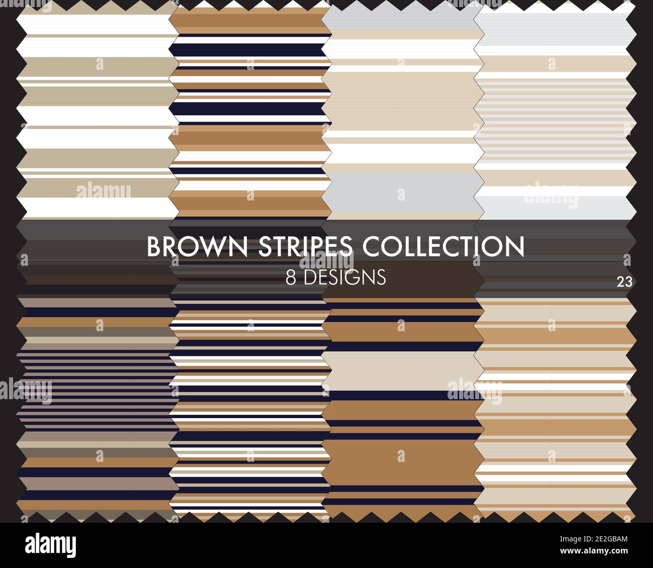Brown striped seamless pattern collection includes 8 designs for ...