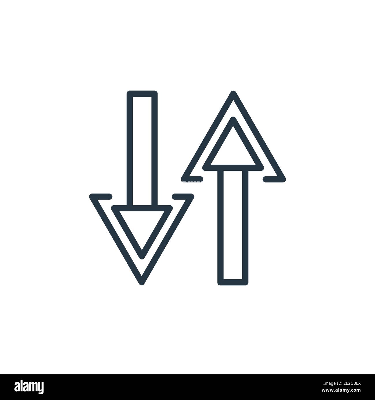Data transfer outline vector icon. Thin line black data transfer icon ...