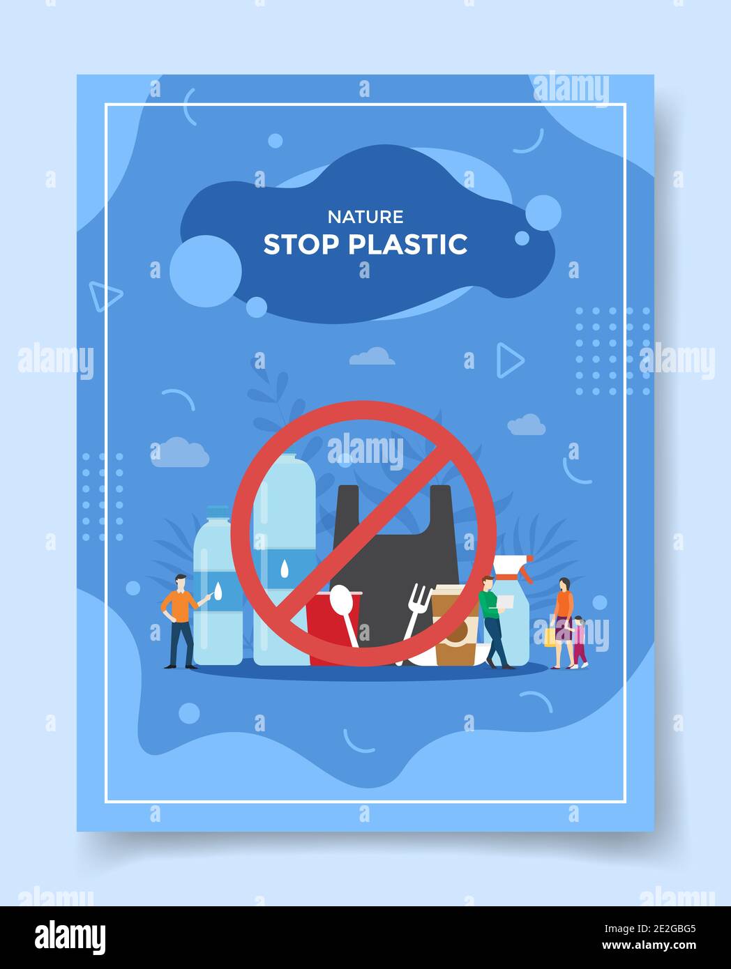 stop plastic concept people around prohibition of using packaging not ...