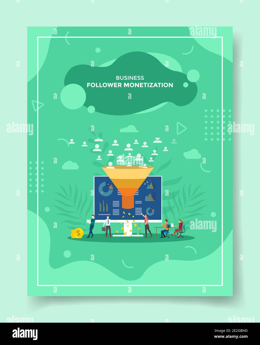 follower monetization concept people around computer funnel money for ...
