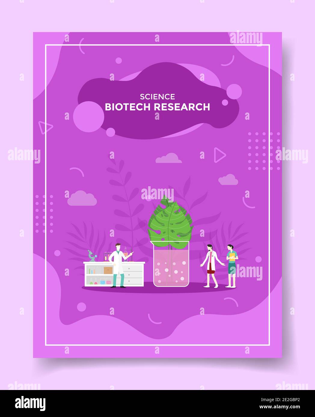 biotech research concept people scientist around laboratory leaf in ...