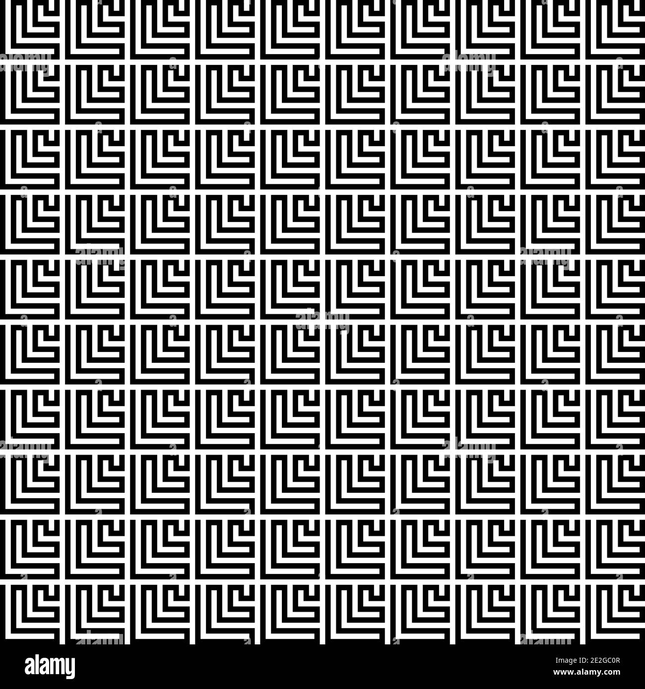 Abstract seamless pattern background. Maze of black geometric design ...