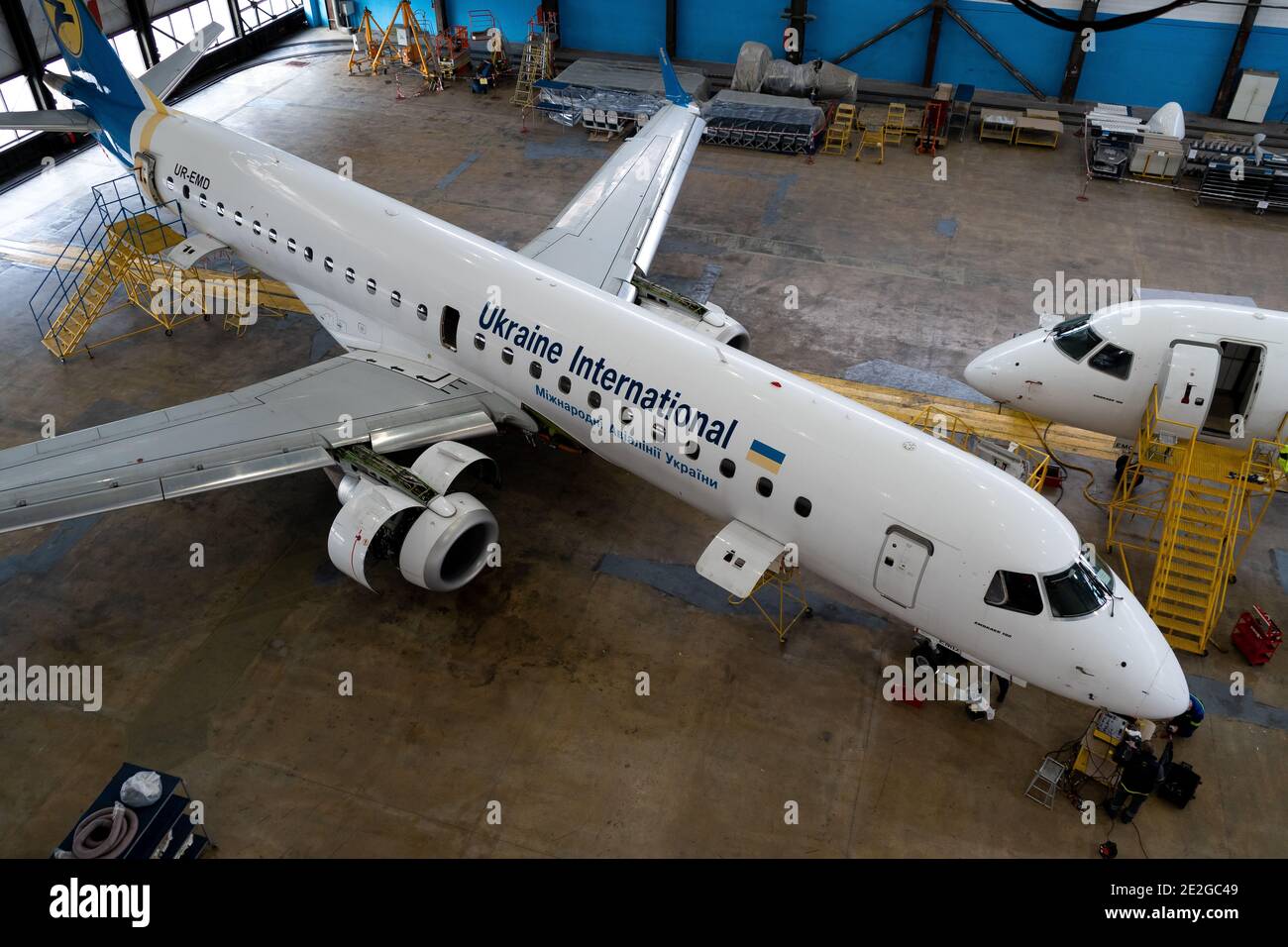 Ukraine, Kyiv - November 25, 2020: The Embraer E190LR UR-EMD aircraft ...
