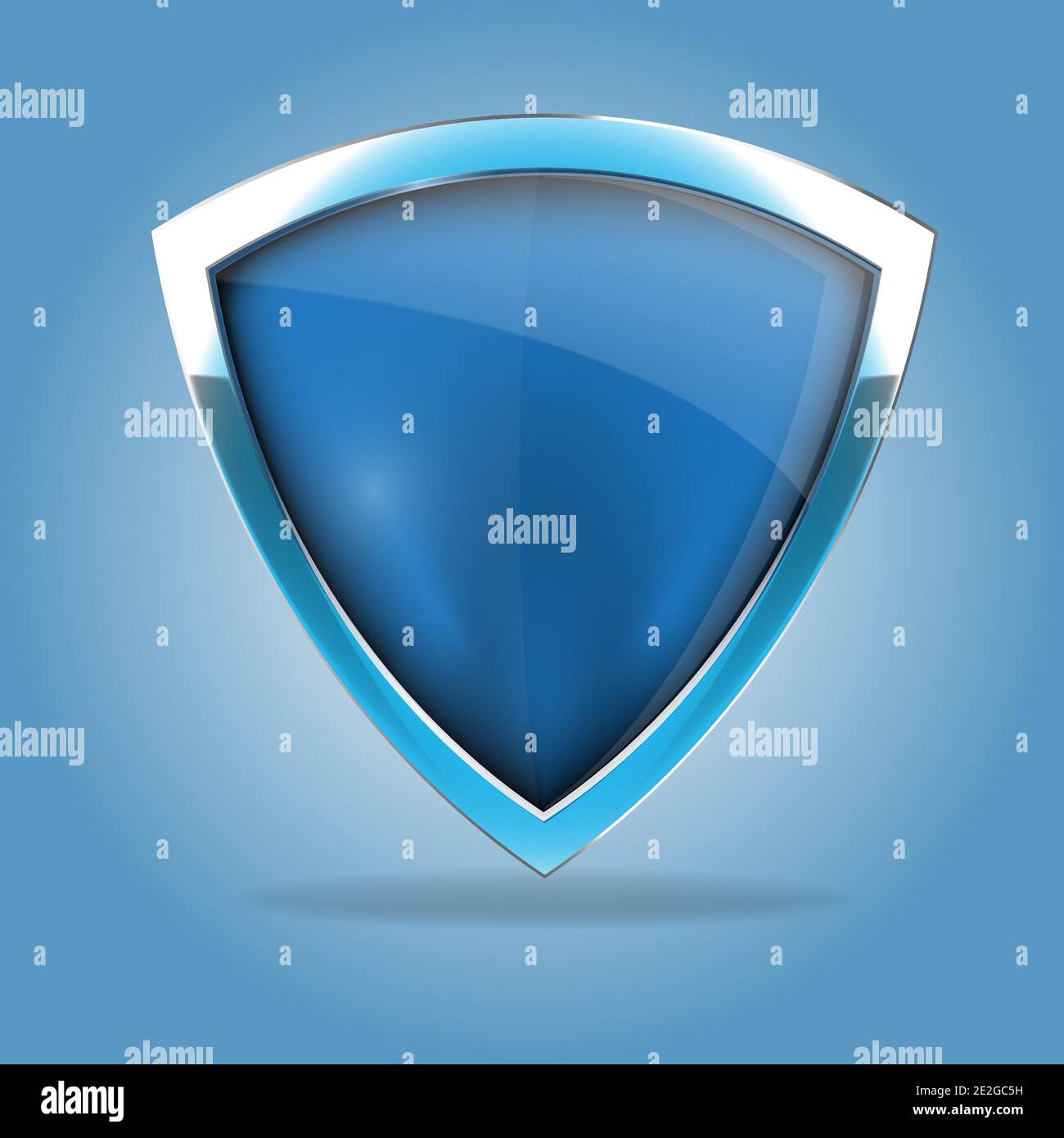3d Empty and shiny metal shield. High detailed vector illustration ...