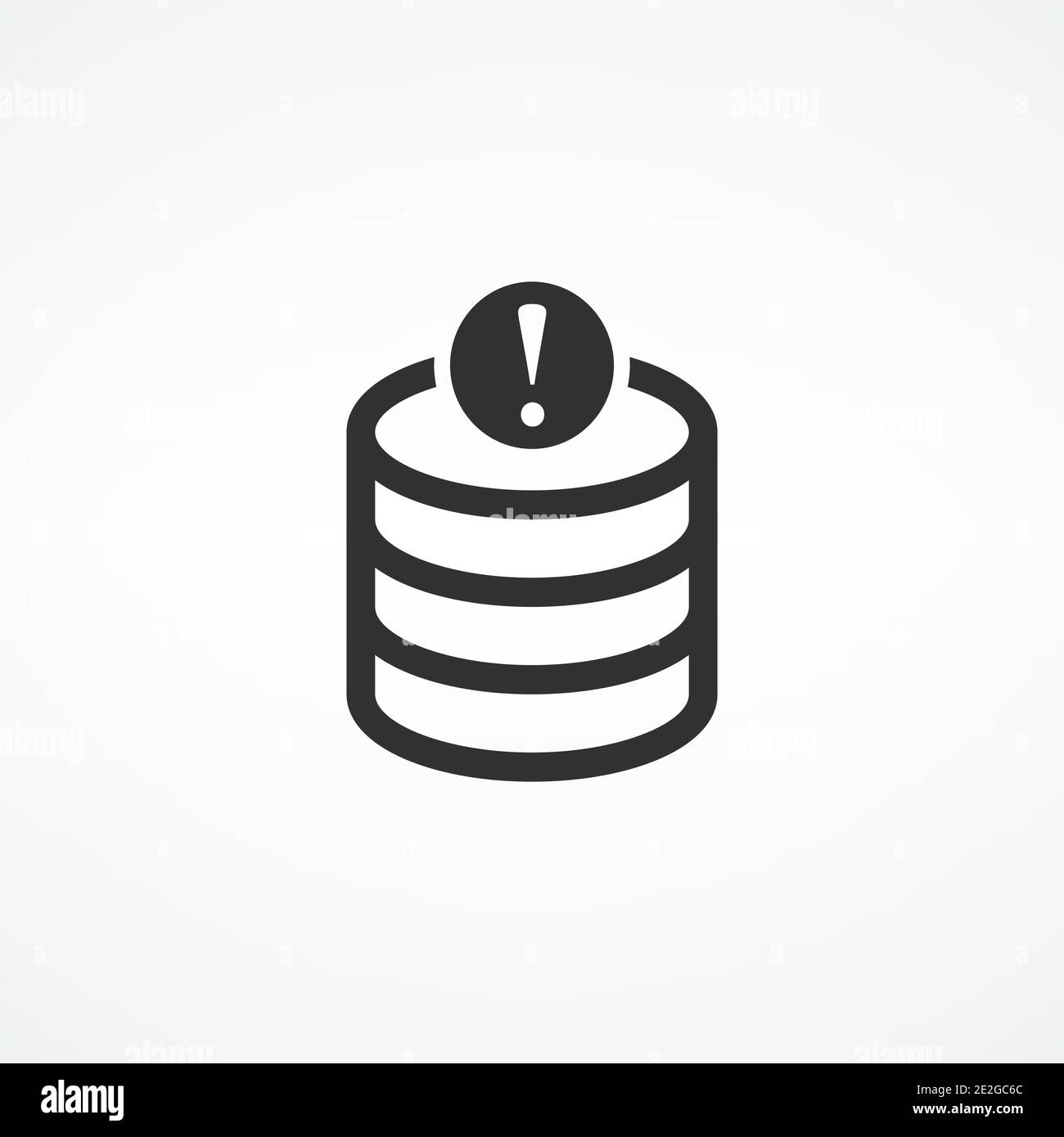 Database icon with exclamation mark. Database icon and alert, error ...