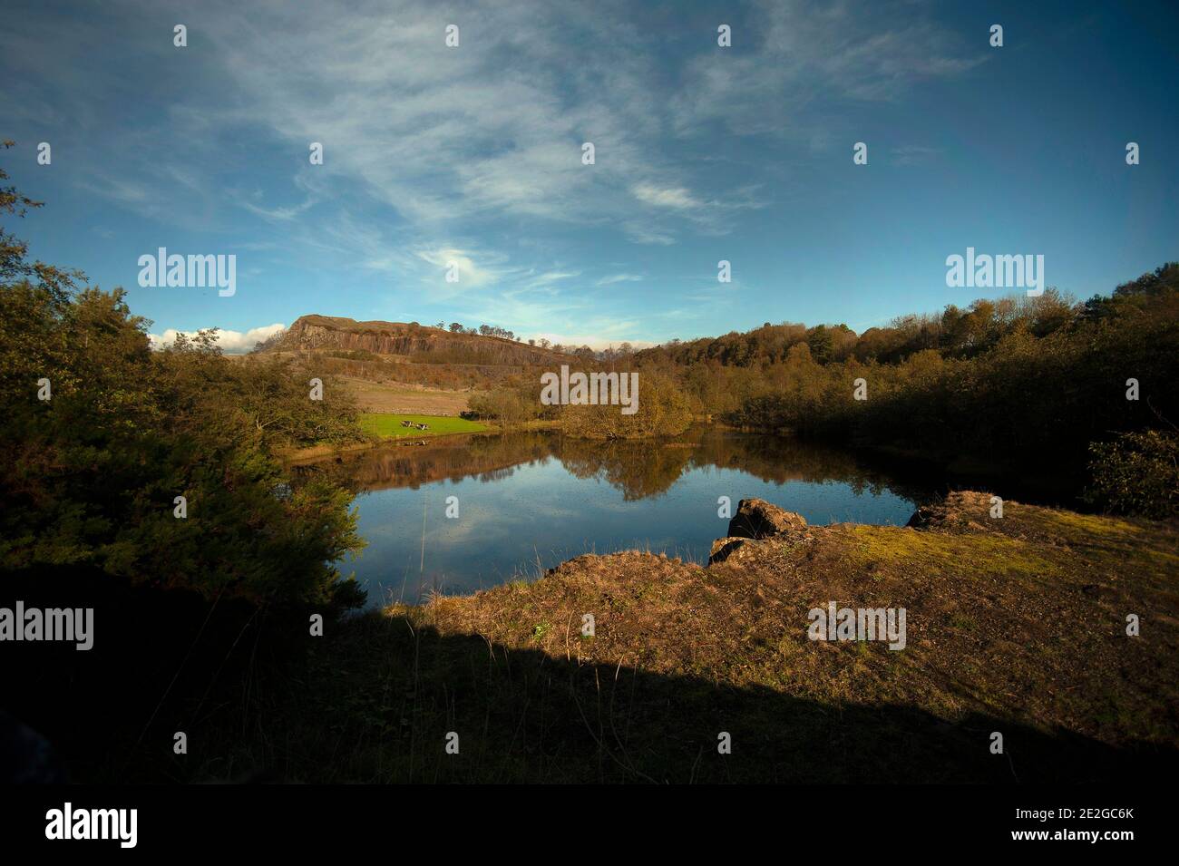 Cawfields Quarry lake on Hadrian's Wall,Northumberland Stock Photo - Alamy