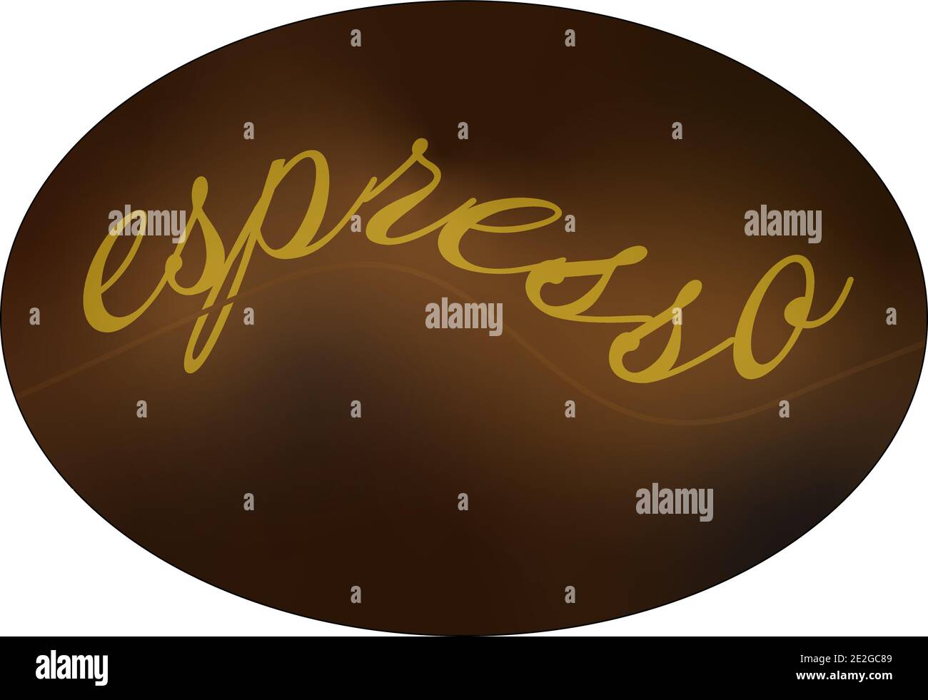 Coffee bean logo on white background. Espresso text label on brown ...