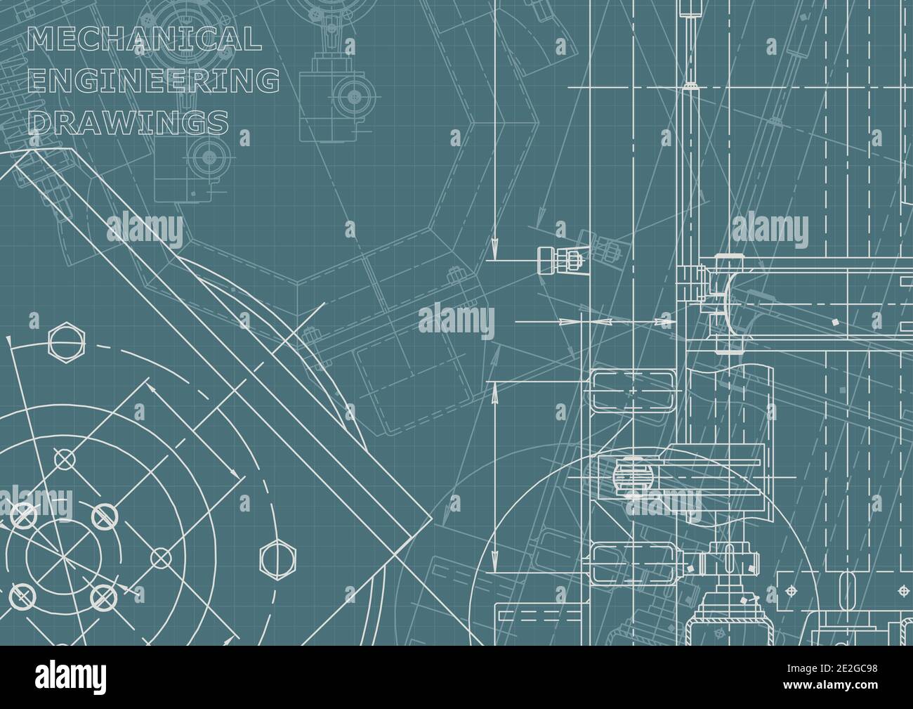 Vector engineering illustration. Instrument-making drawings. Mechanical ...