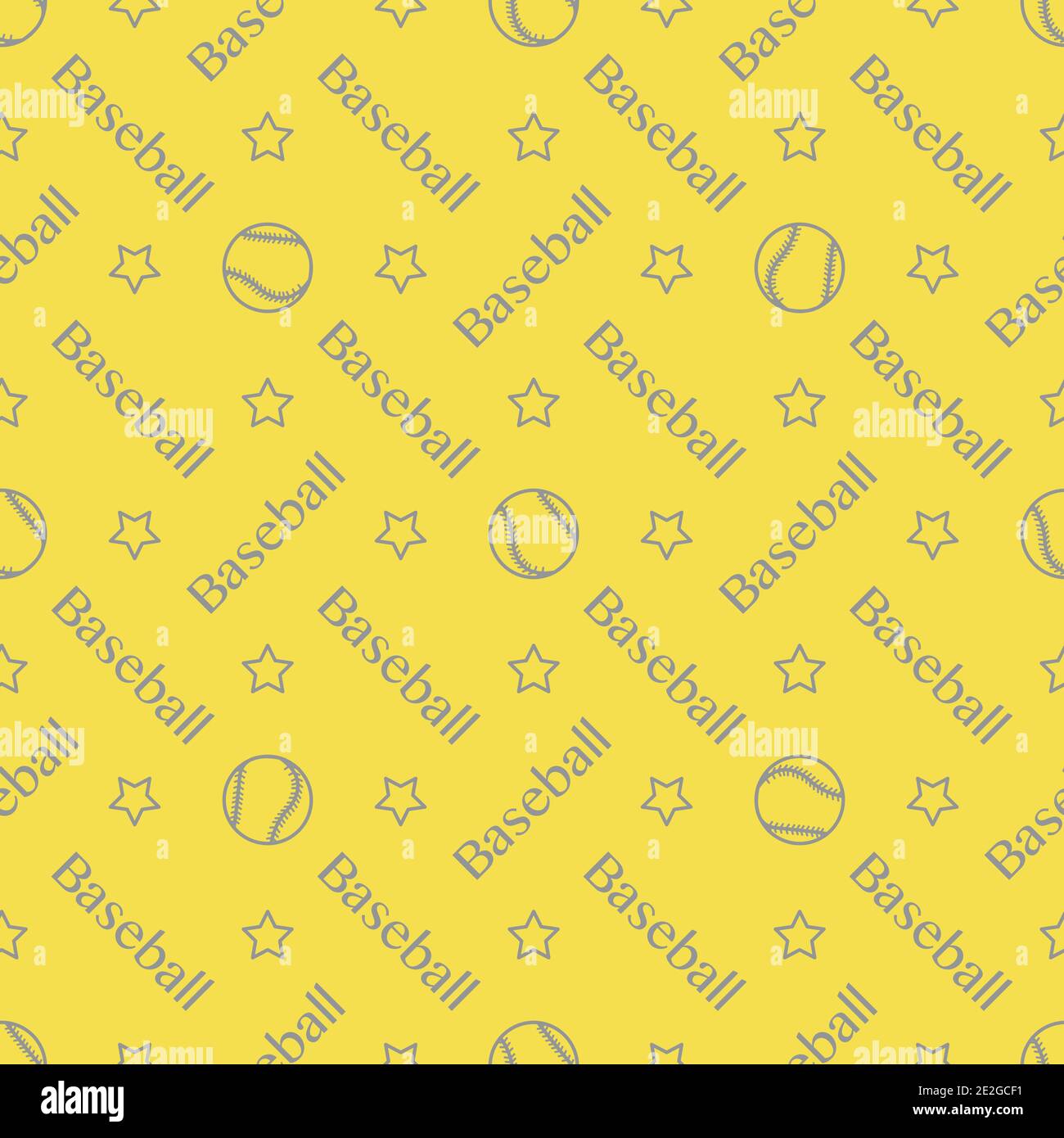 Vector seamless pattern with baseball balls and inscription baseball ...