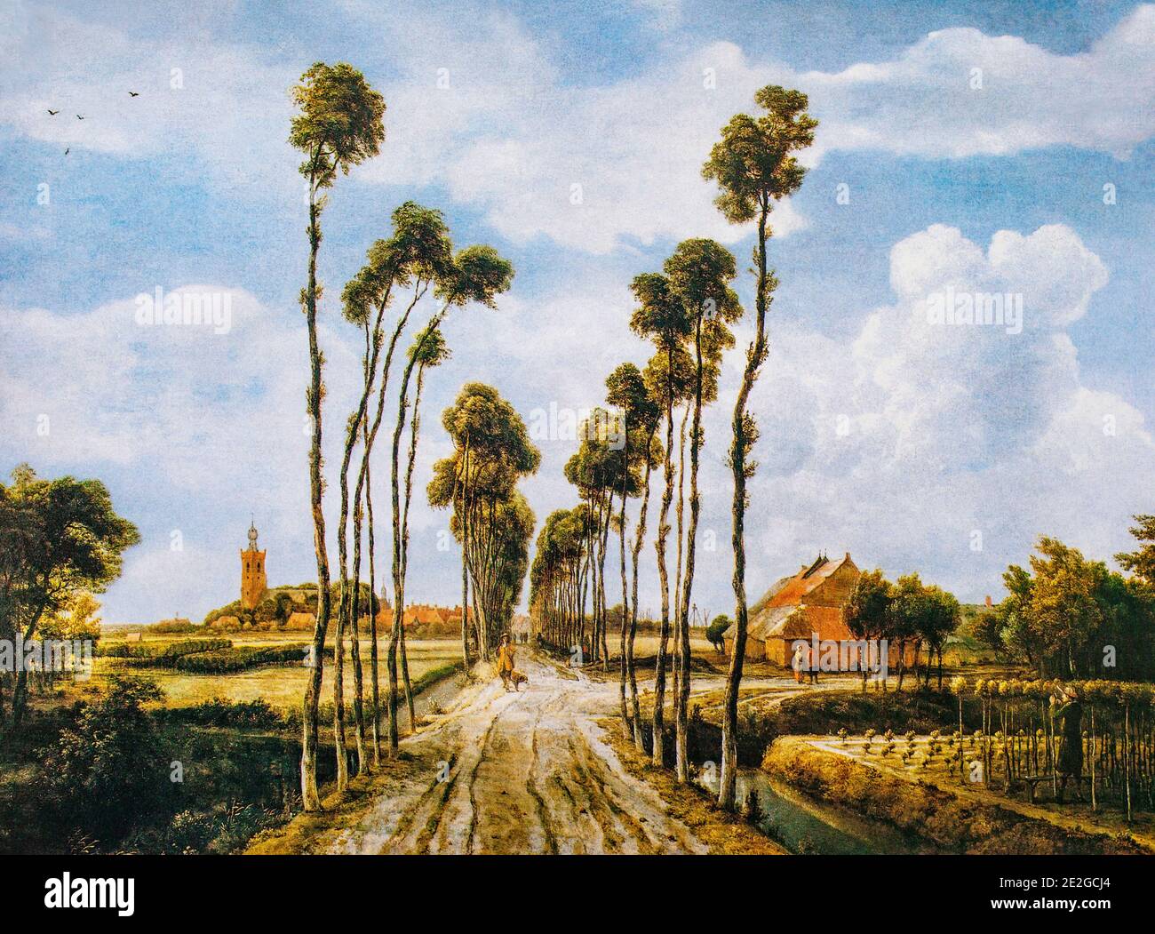 The avenue at middelharnis 1689 meindert hobbema hi-res stock ...