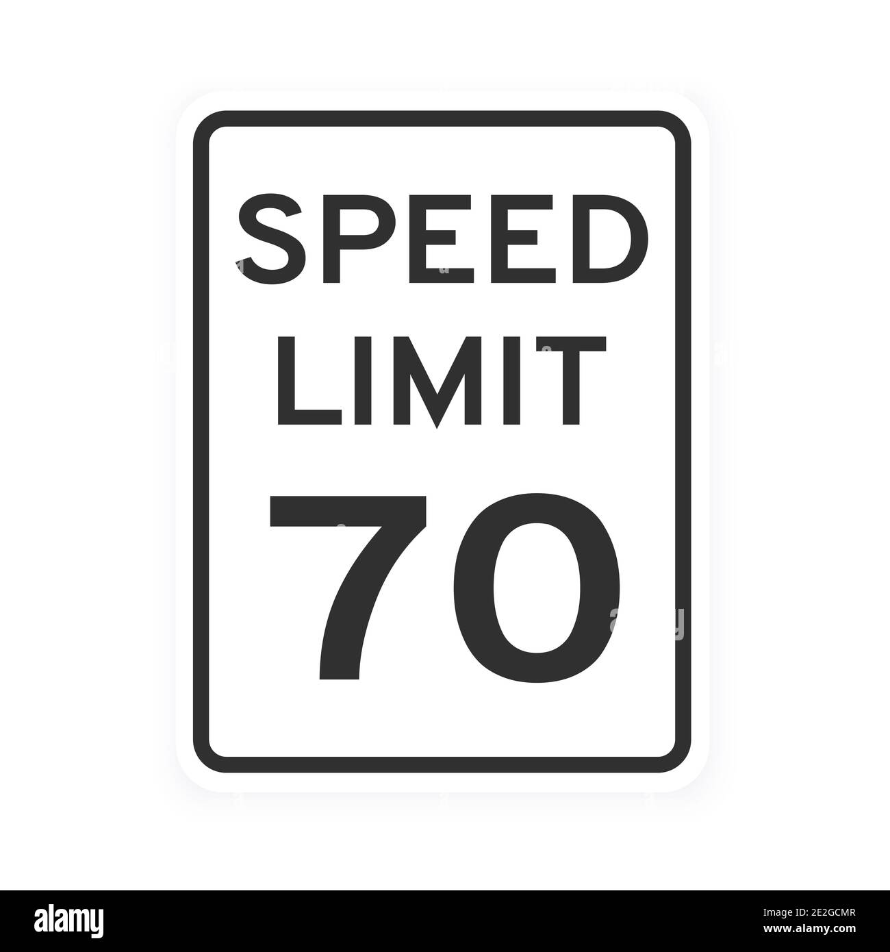 Speed limit 70 road traffic icon sign flat style design vector ...