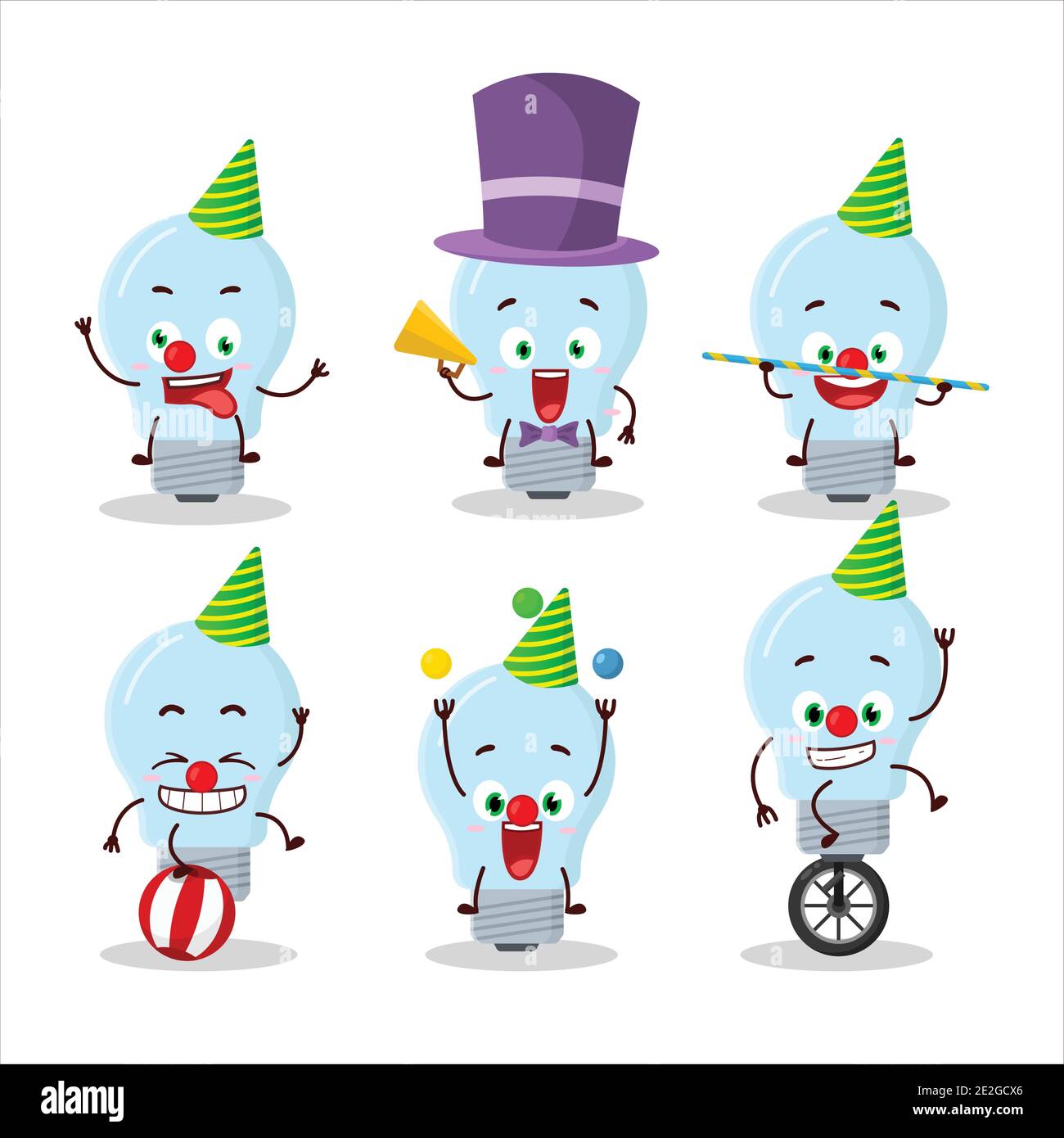 Cartoon character of halogen with various circus shows. Vector ...