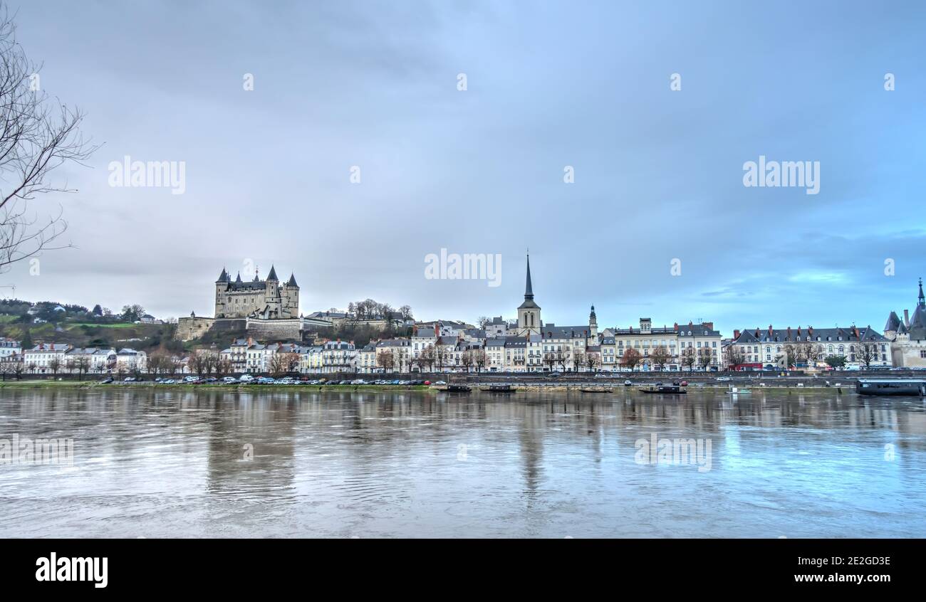 The Loire river at Saumur, HDR Image Stock Photo - Alamy