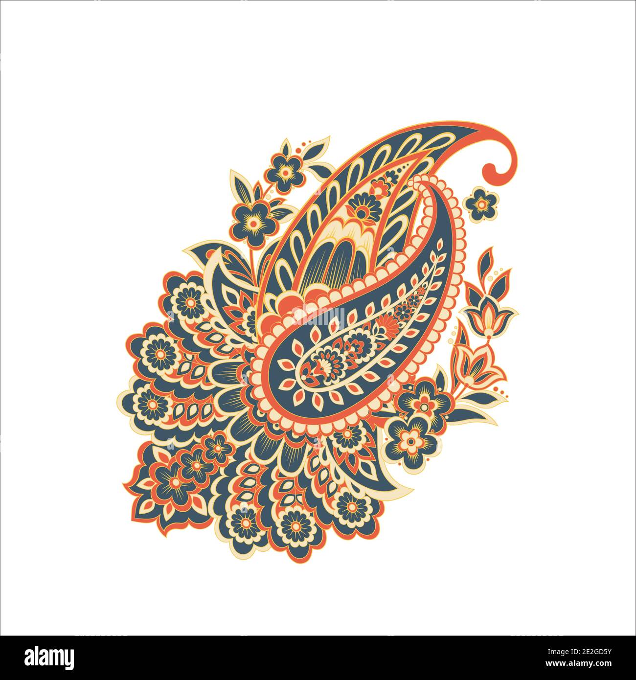 Paisley Floral oriental vector Isolated Pattern Stock Vector Image ...