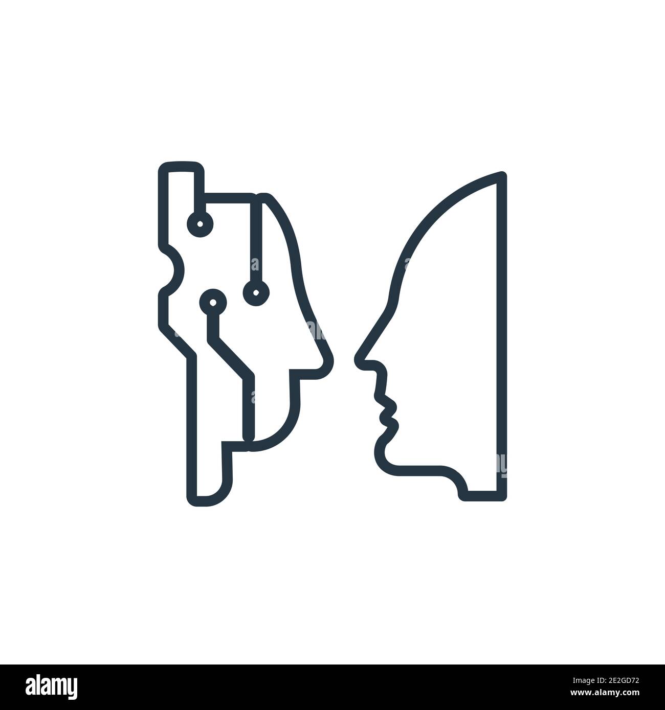 Turing test outline vector icon. Thin line black turing test icon, flat ...