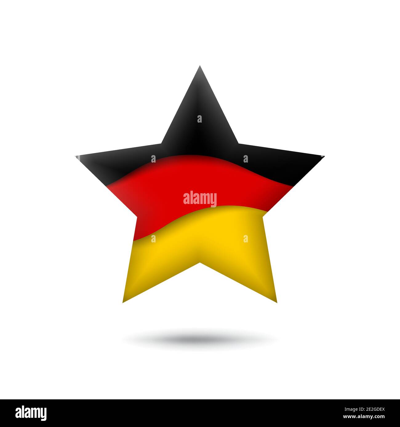 Germany flag icon in the shape of star. Waving in the wind. Abstract ...