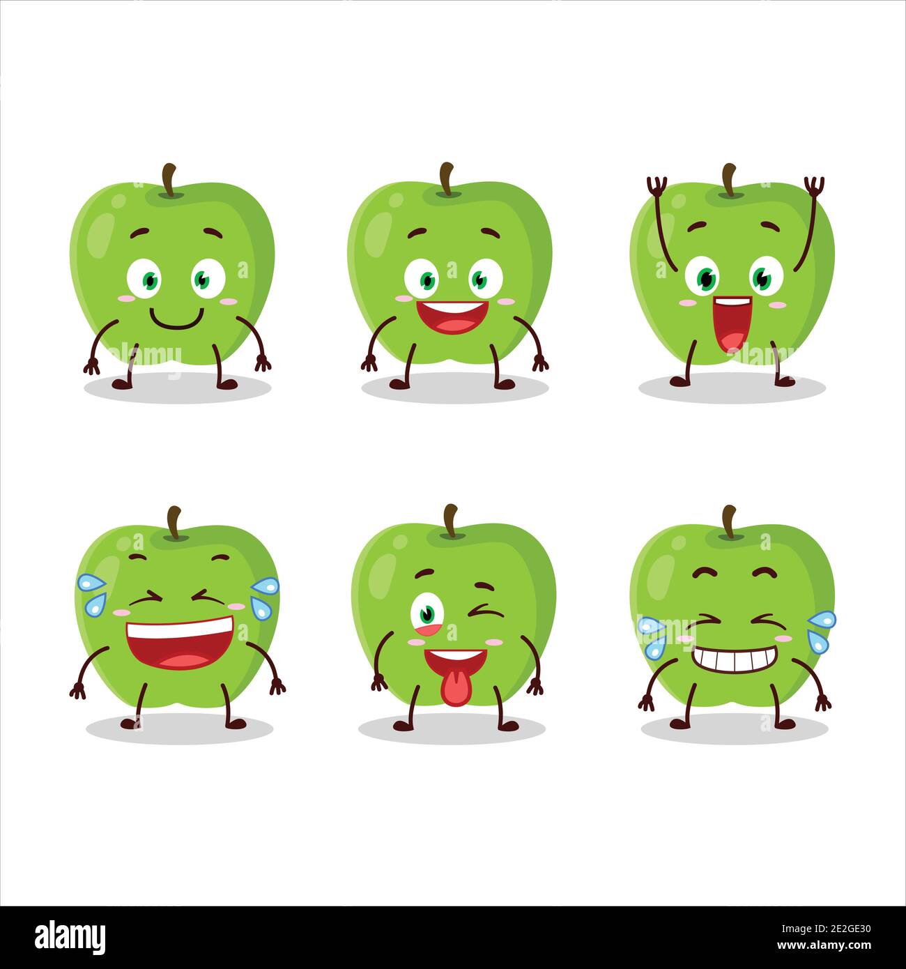 Cartoon character of new green apple with smile expression. Vector ...