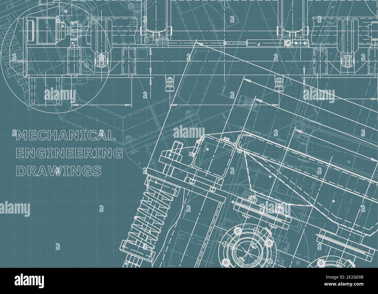 Machine-building industry. Corporate Identity. Technical illustrations ...