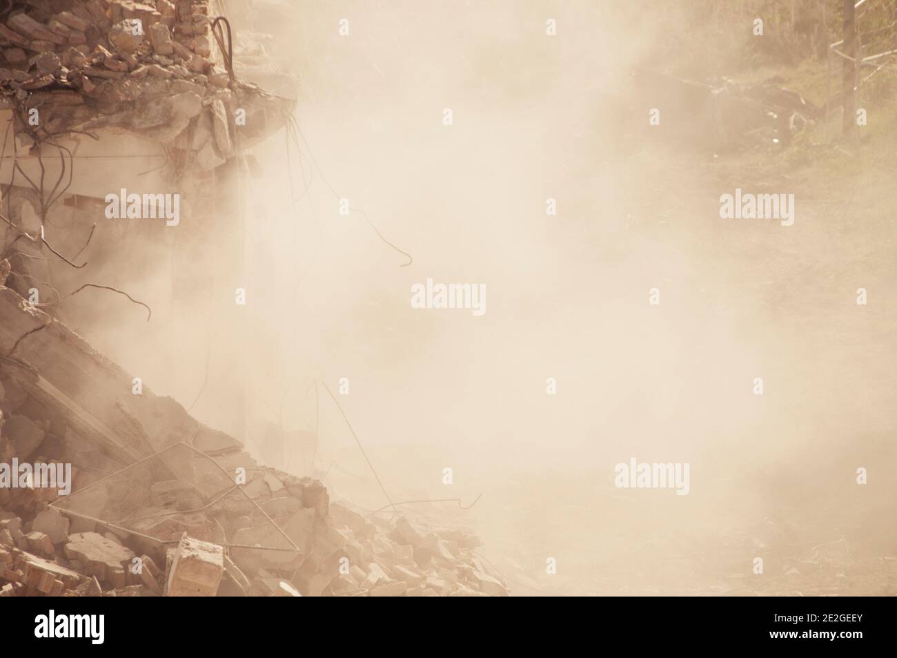 rubble and debris during a demolition of a building Stock Photo - Alamy