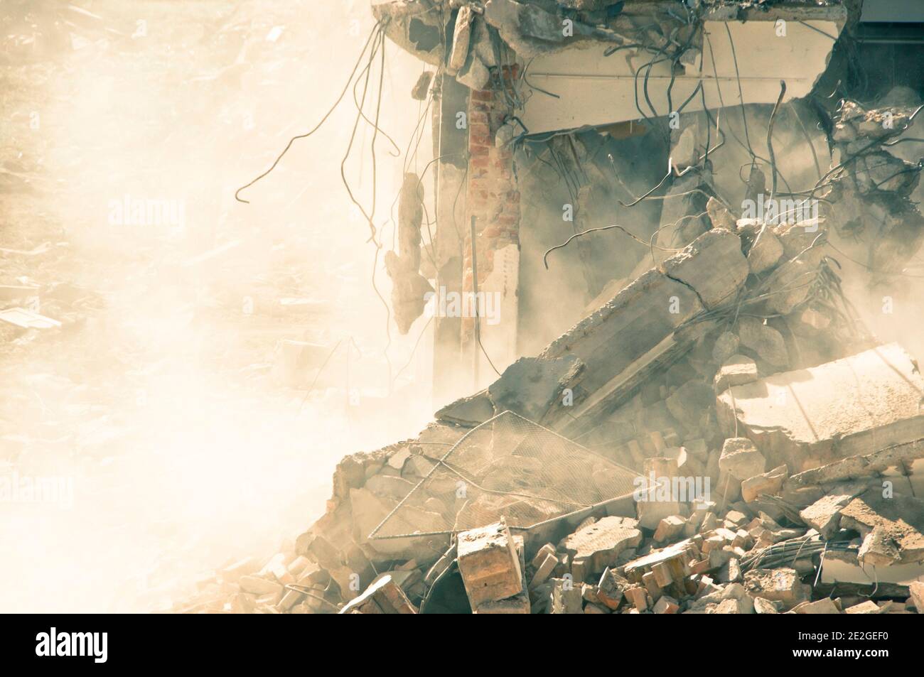 rubble and debris during a demolition of a building Stock Photo - Alamy