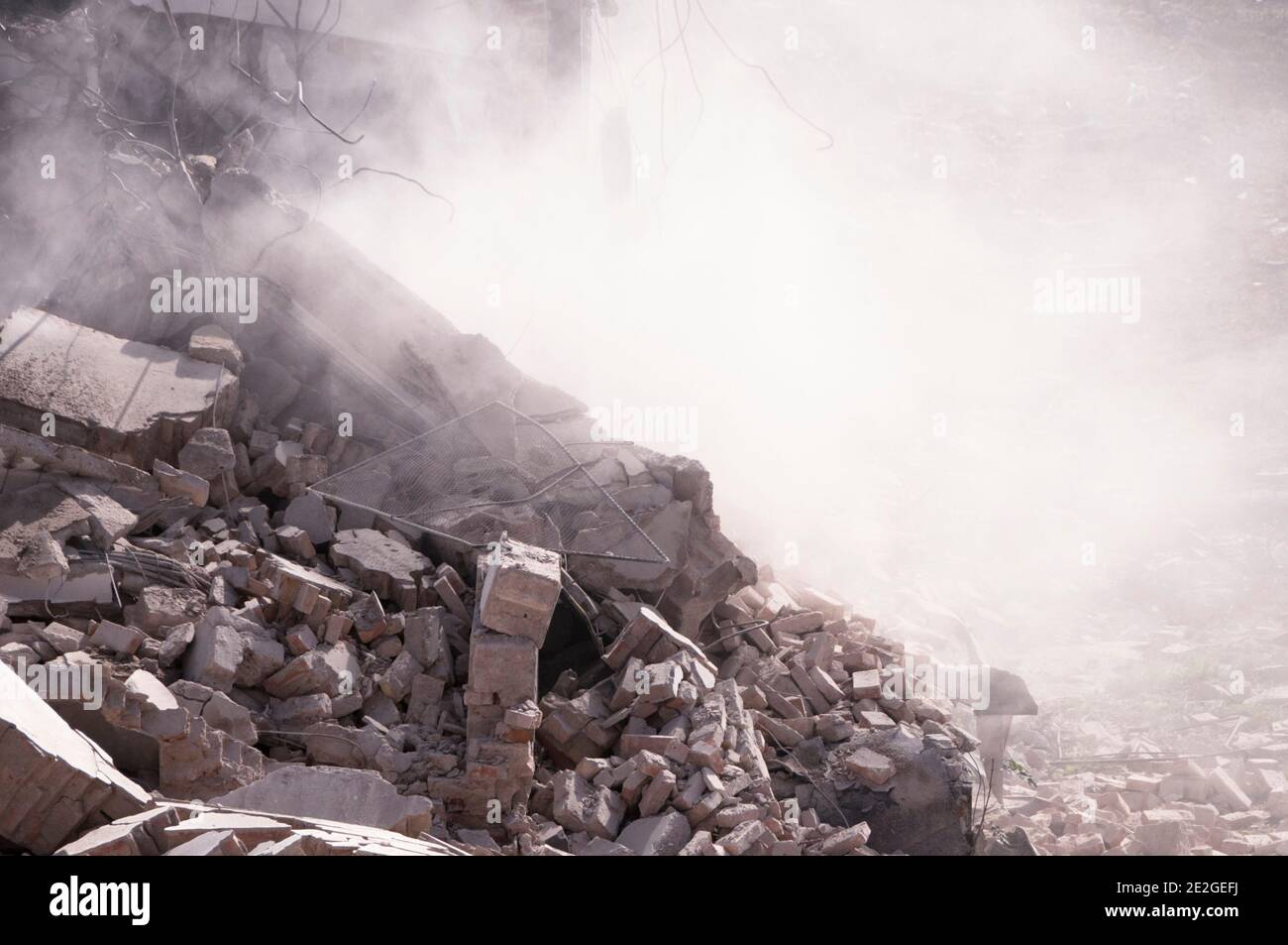 rubble and debris during a demolition of a building Stock Photo - Alamy