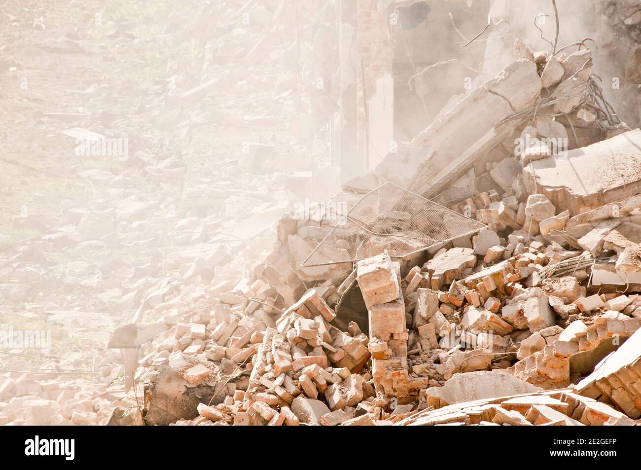 rubble and debris during a demolition of a building Stock Photo - Alamy