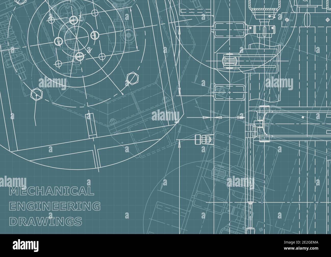 Vector engineering illustration. Instrument-making drawings. Mechanical ...