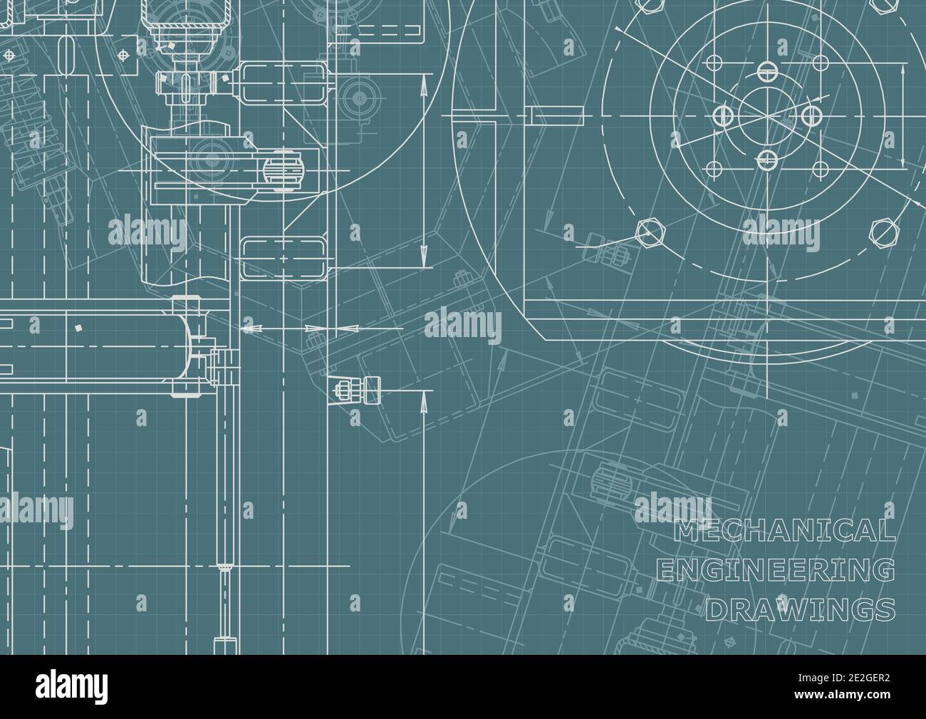 Vector engineering illustration. Instrument-making drawings. Mechanical ...