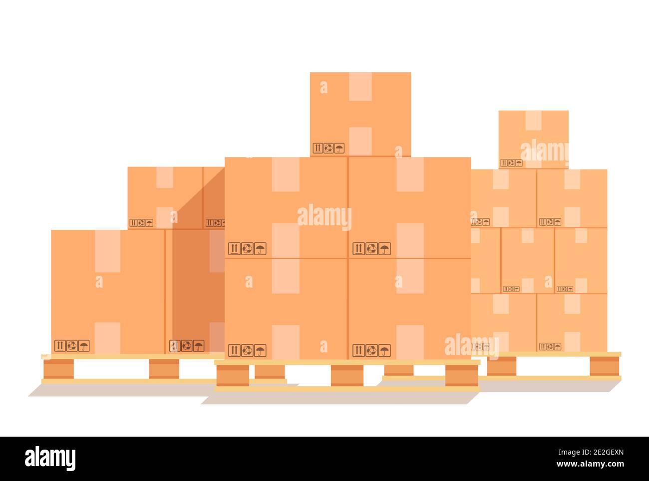 Pallet brown boxes on Stock Vector Images - Alamy