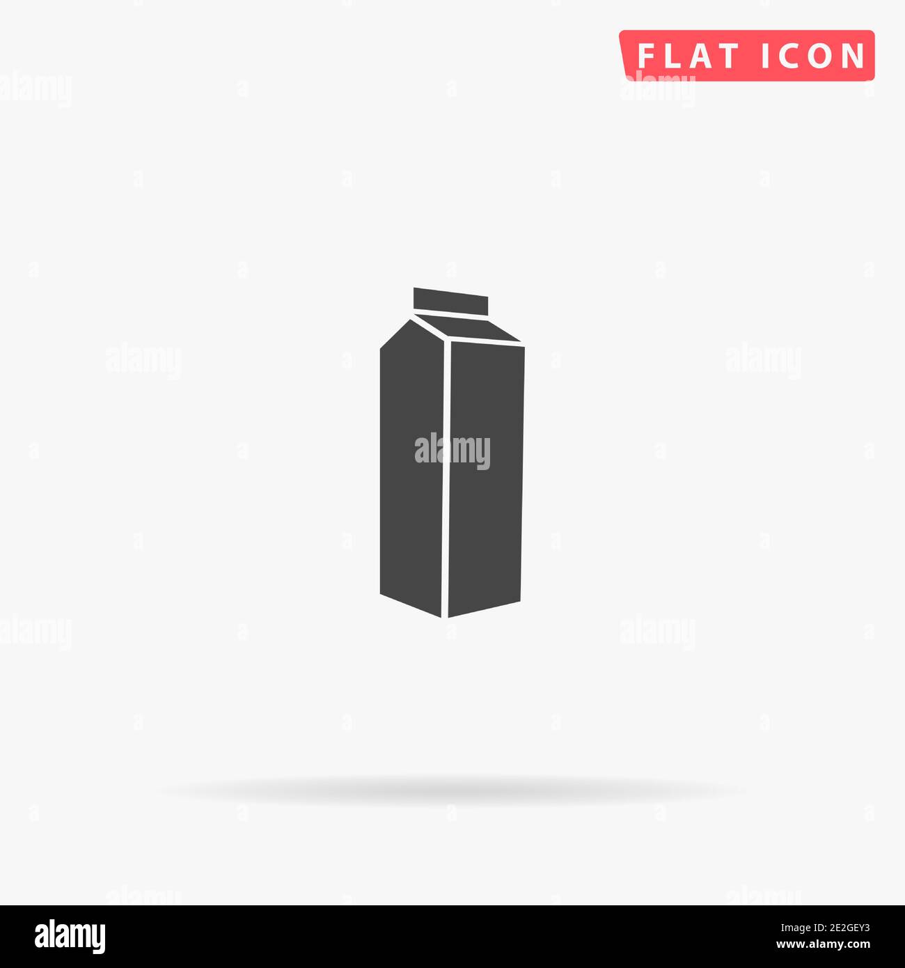 Milk Container, Tetra Pak flat vector icon. Hand drawn style design ...