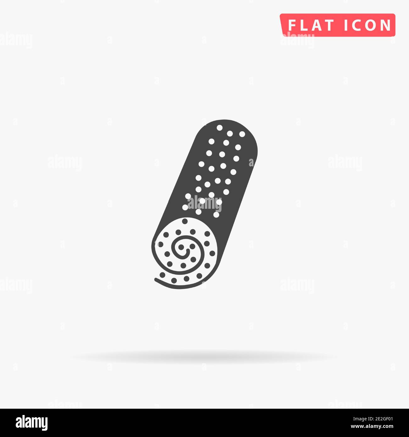 Swiss Roll Cake flat vector icon. Hand drawn style design illustrations ...