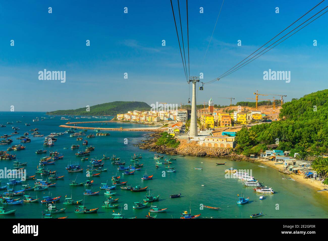 The longest cable car situated on the Phu Quoc Island in South Vietnam ...