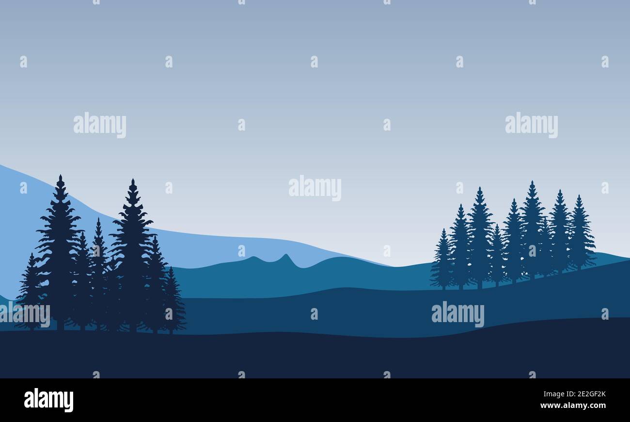 beautiful nature scenery in the morning. City vector illustration Stock ...