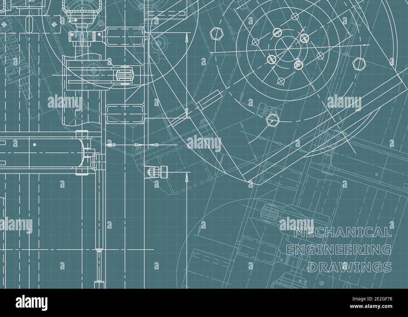 Vector engineering illustration. Instrument-making drawings. Mechanical ...