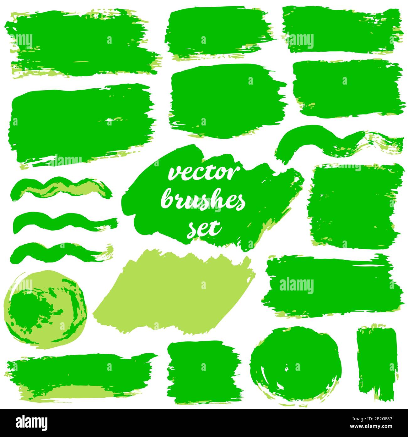 Collection of dirty elements. Large set of two-color strokes and lines ...