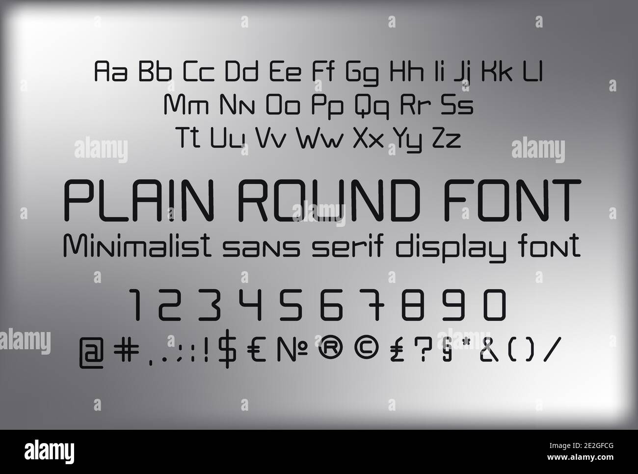 Linear font, uppercase and lowercase sans serif typography, numerals ...