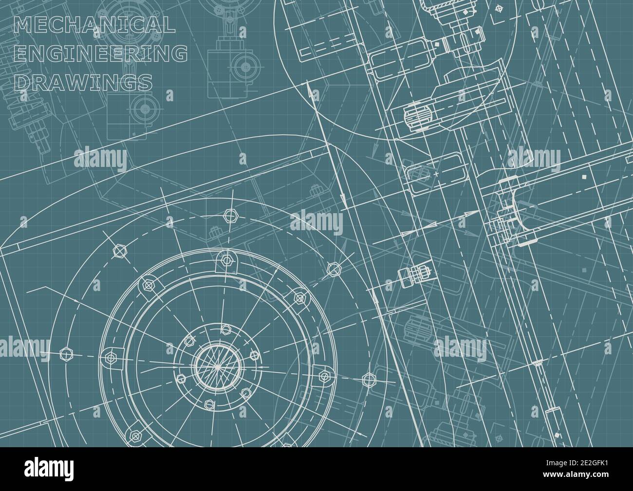Cover, flyer. Corporate Identity engineering illustration. Blueprint ...