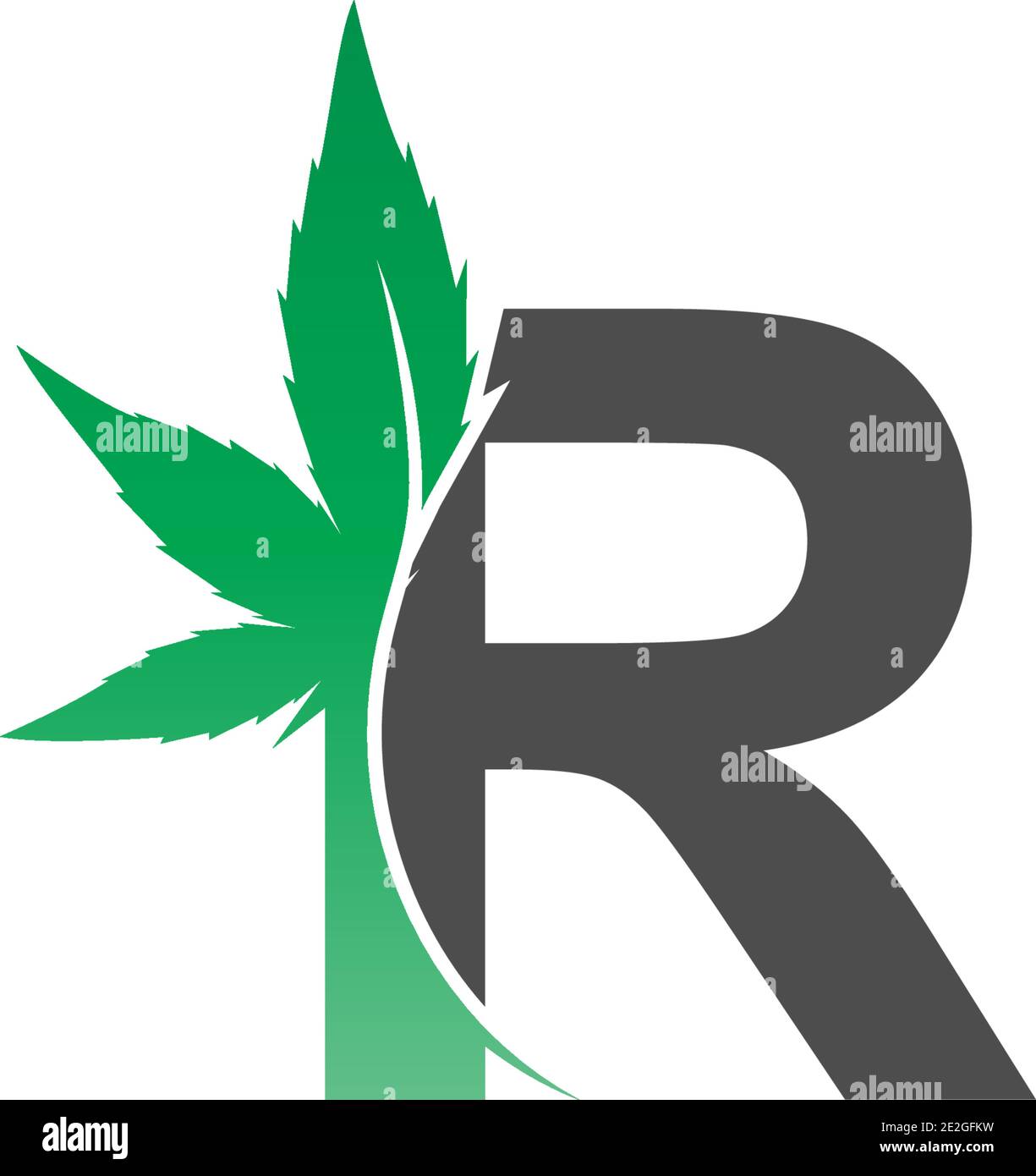 Letter R logo icon with cannabis leaf design vector illustration Stock ...