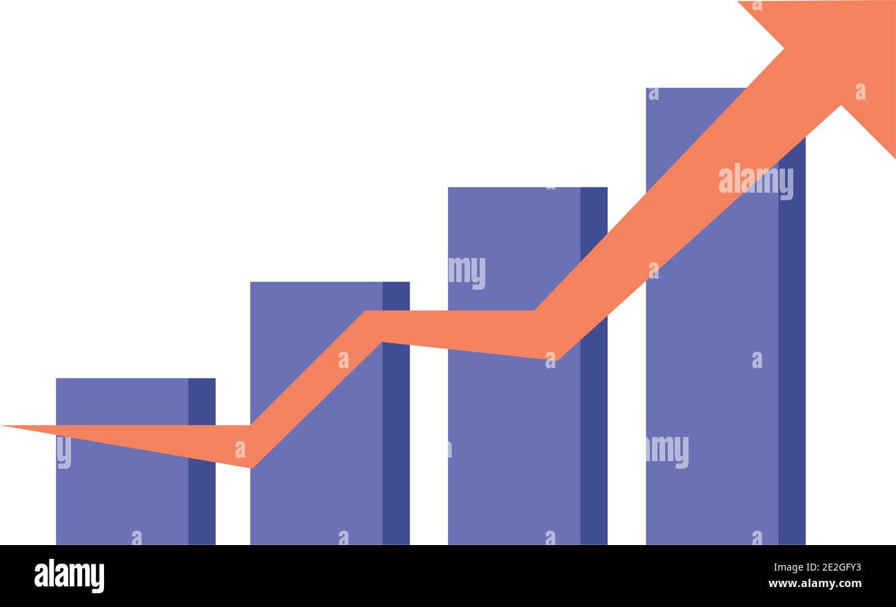 infographic increase arrow on bars chart design, data analysis and ...