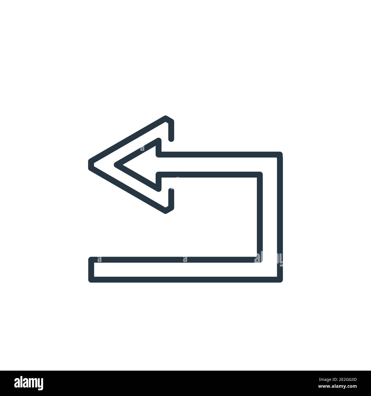Return outline vector icon. Thin line black return icon, flat vector ...