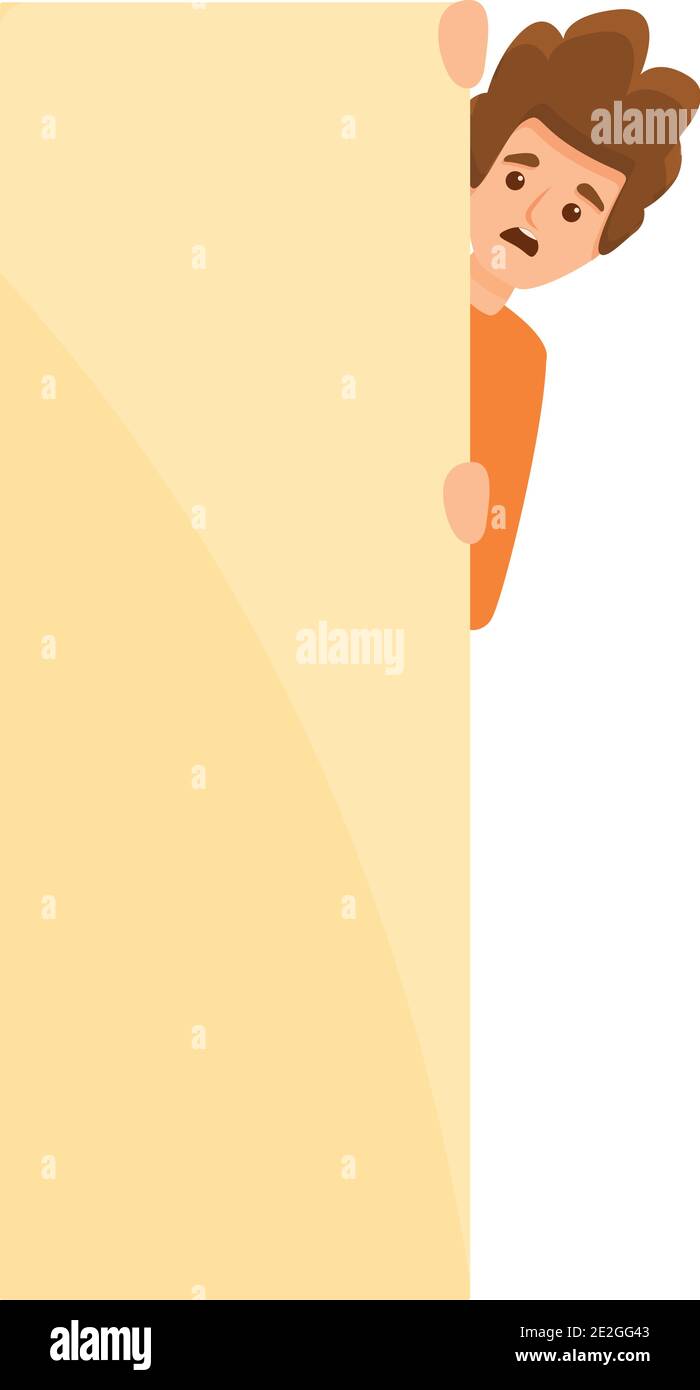 Afraid man near door icon. Cartoon of afraid man near door vector icon ...