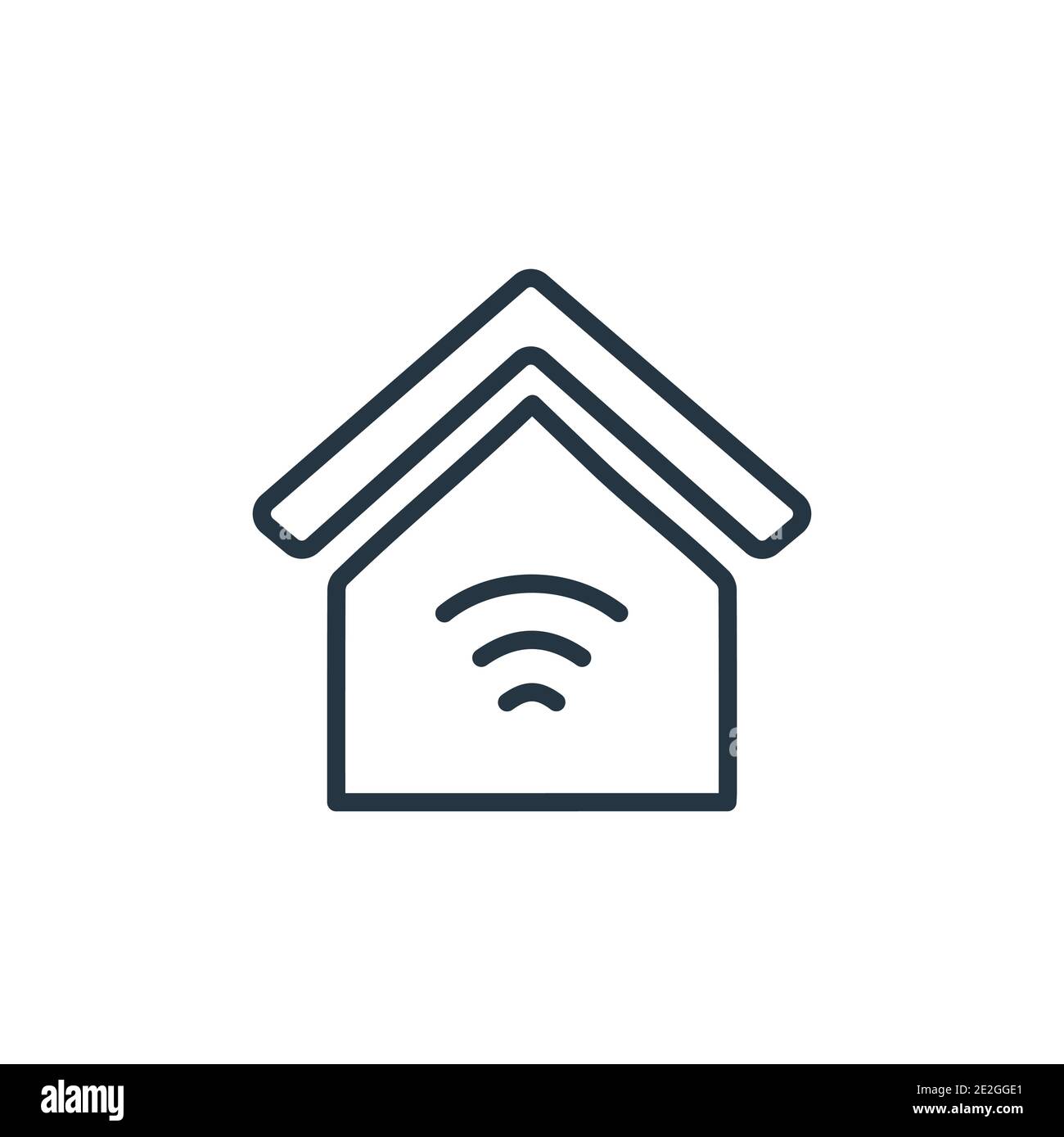 Smart home outline vector icon. Thin line black smart home icon, flat ...
