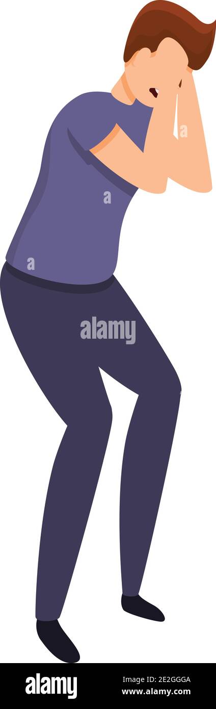 Afraid man icon. Cartoon of afraid man vector icon for web design ...