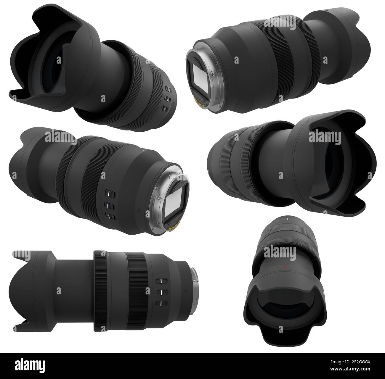 Modern nonexistent DSLR camera lens on white background Stock Photo - Alamy