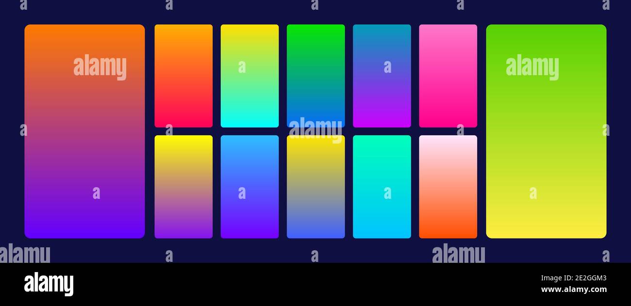 Bright Vibrant Gradient UI Backgrounds Vector Illustration. Vector ...